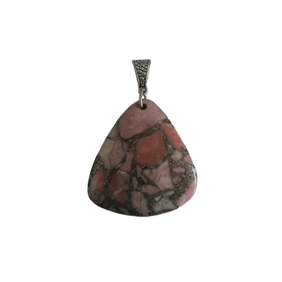 Handmade | Jewelry | Pink Turquoise Stone And Matrix Pyrite Pendant ...